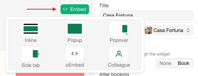 Create a widget | Bookingmood docs